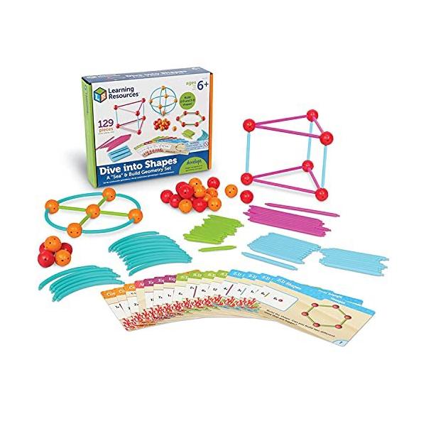 知育玩具 パズル ブロック ラーニングリソース LER1773 Learning Resources Dive into Shapes! A Sea and Build Geometry Set - Math Manipulatives, ...