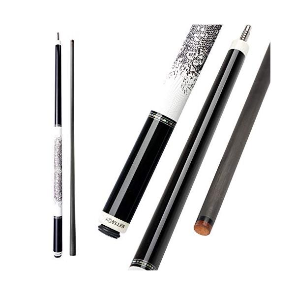 海外輸入品 ビリヤード  KONLLEN Carbon Fiber Pool Cue Stick with PRO Taper Shaft Super Low Deflection Billiard Pool Cue Ebony Hand-...