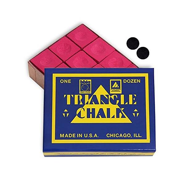 海外輸入品 ビリヤード  Triangle chalk Billiard Pool Cue Chalk - 1 Dozen - Made in The USA + 2 pcs of Quality Billiard Pool Table S...
