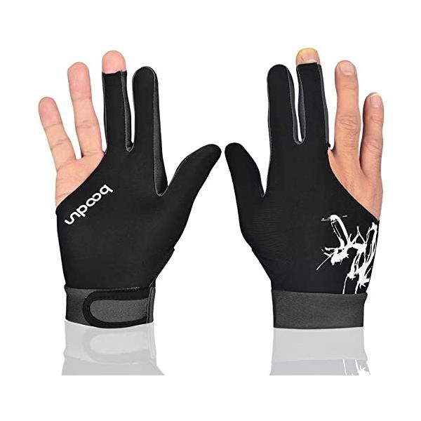 海外輸入品 ビリヤード M050912 Mumian Man Woman Elastic 3 Fingers Show Gloves for Billiard Shooters Carom Pool Snooker Cue Sport - ...