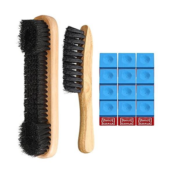 海外輸入品 ビリヤード Patelai-1194 3 Set Billiards Pool Table and Rail Brush Including 12 Pieces Pool Cue Chalk Cubes Snooker Tabl...