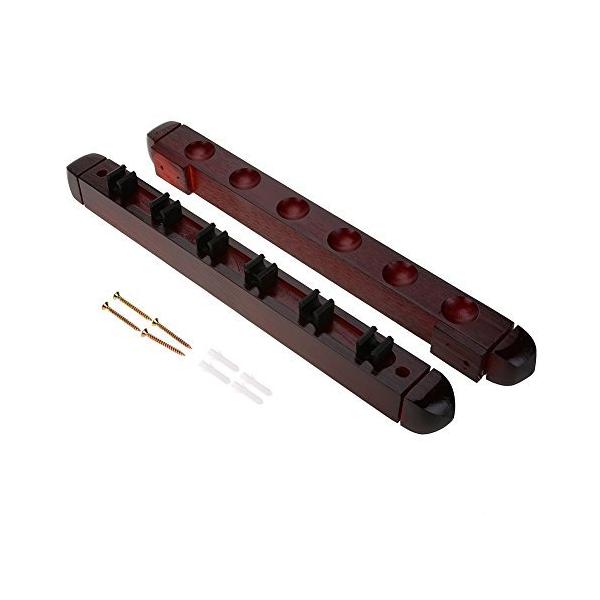 海外輸入品 ビリヤード  Tbest Pool Cue Rack Wall Mounted Holder,Pool Cue Stick Holder,Wall Mount Wood Stained 6 Cues Billiard Woode...
