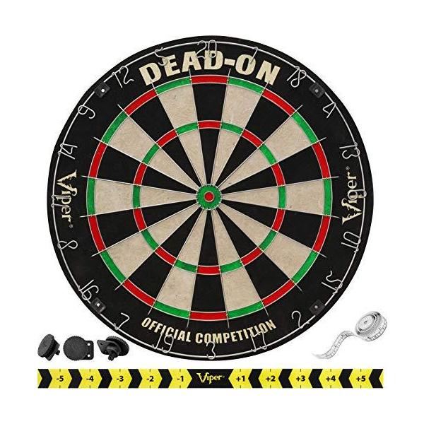 海外輸入品 ダーツ ダーツボード 41-0600-01-P Viper Dead-On Tournament Bristle Steel Tip Dartboard Set with Staple-Free Bullseye, Metal ...