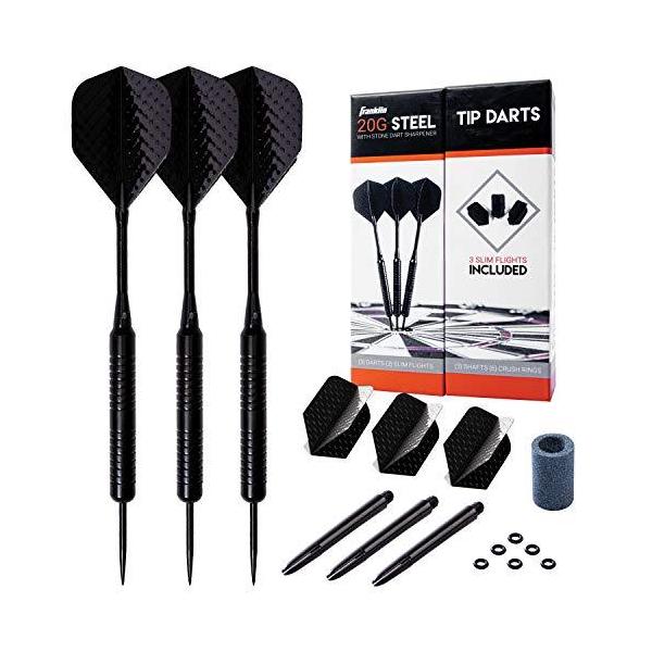海外輸入品 ダーツ 54246 Franklin Sports 20Gram Steel Tip Dart Set - Game Room Ready with Standard Flights, Slim Flights, Stone S...