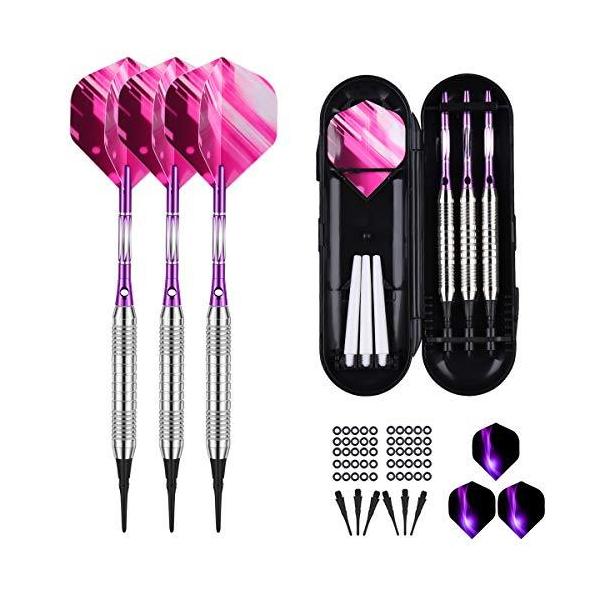 海外輸入品 ダーツ  sanfeng Soft Tip Darts Set for Electronic Dart Board - 16g Darts Barrel Plastic Tip with 50 Rubber O-Rings + ...