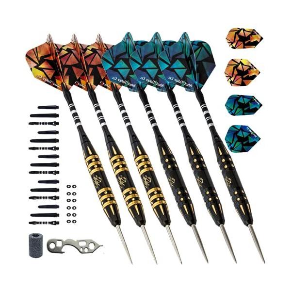海外輸入品 ダーツ  SHOT TAKER CO. EST. 2017 6pc Steel Tip Darts Set - Professional Darts Steel Tip for Dartboard - Includes Barr...