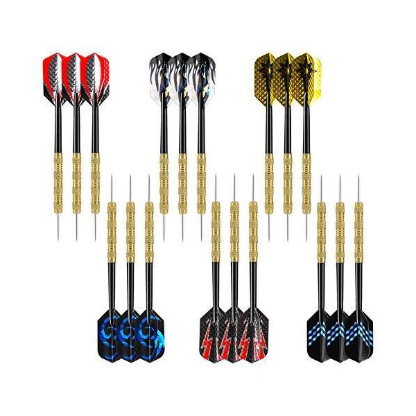 海外輸入品 ダーツ AC8130-BRWYT Strip laser-18pc Accmor Metal Tip Darts, Steel Tip Darts, Professional Metal Darts, Darts Metal T...