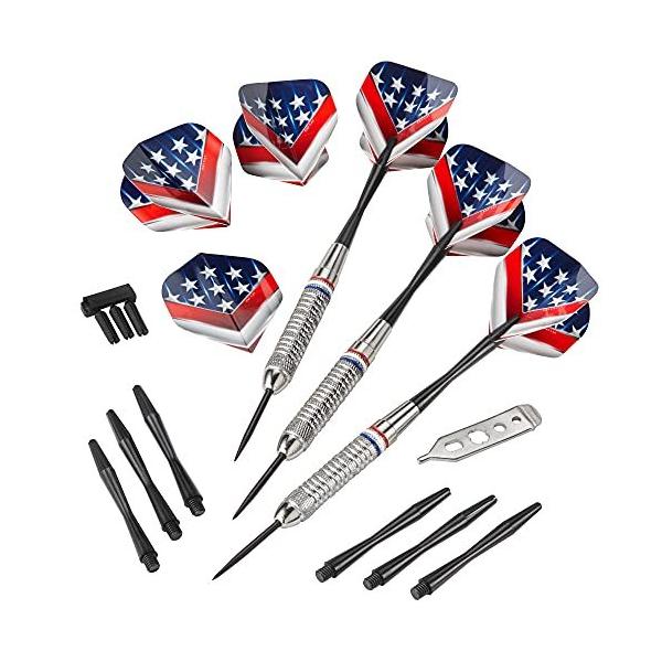 海外輸入品 ダーツ 22-2075-23 Fat Cat by GLD Products Support Our Troops Steel Tip Darts with Storage/Travel Case, 23 Grams, Blac...