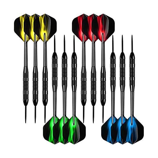 海外輸入品 ダーツ AC8341-Fire-12pcs Accmor Darts Metal Tip Set, 12 Pack Steel Tip Darts Darts Set 24Grams Professional Metal Dar...