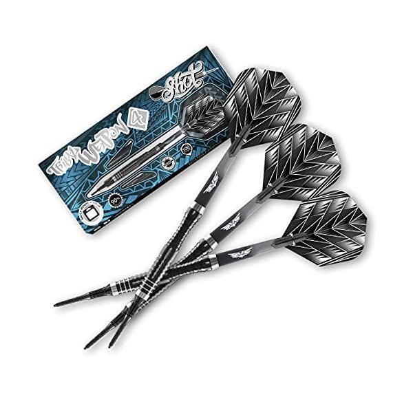 海外輸入品 ダーツ 3925786787909-29380042293317 Shot! Darts Tribal Weapon 4 Soft Tip Dart Set (18g/20g) | 90% Tungsten Barrels | ...