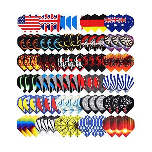 海外輸入品 ダーツ フライト  Niubixx Standard Dart Flights 30 Sets 90 Pcs Durable PET and Laser Replacement Feather Tail Wing - Perfe...