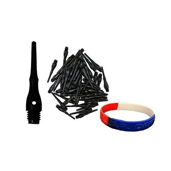 海外輸入品 ダーツ チップ ポイント  Tufflex III Extra Strong 2BA 3/16" Thread Soft Tip Dart Points Black 100-1000 Packs Plus USA I Love ...