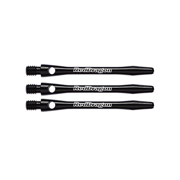 海外輸入品 ダーツ シャフト C323 RED DRAGON Laser Etched Aluminium Medium Dart Shafts - 4 Sets Per Pack (12 Shafts in Total) (Black)海...