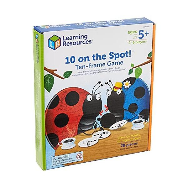 知育玩具 パズル ブロック ラーニングリソース LER1764 Learning Resources 10 on the Spot Ten Frame Game - Math Manipulatives, Board Games for K...