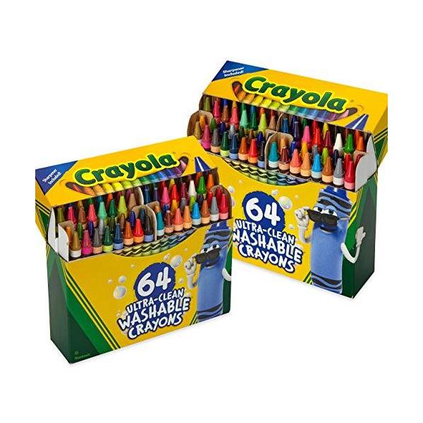 クレヨラ アメリカ 海外輸入 知育玩具 524606 Crayola Washable Crayons for Kids - 64ct (2 Boxes), Essential Easter Basket Stuffers, Bulk Cr...
