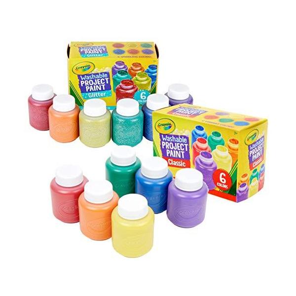 クレヨラ アメリカ 海外輸入 知育玩具 542312 Crayola Washable Kids Paint Set (12ct), Easter Basket Stuffer, Classic and Glitter Paint for ...