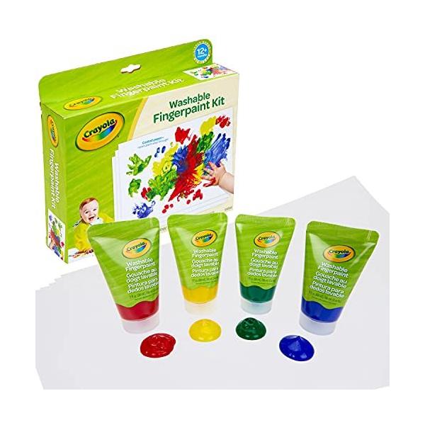 クレヨラ アメリカ 海外輸入 知育玩具 81-1452 Crayola Washable Finger Paint Set, Toddler Paint Kit, 4 Tubes of Paint, 10 Sheets of Paper, ...