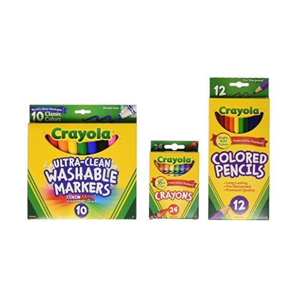 クレヨラ アメリカ 海外輸入 知育玩具 04-0367 Crayola Back To School Supplies, Grades 3-5, Ages 7, 8, 9, 10, Contains 24 Crayons, 10 Washa...