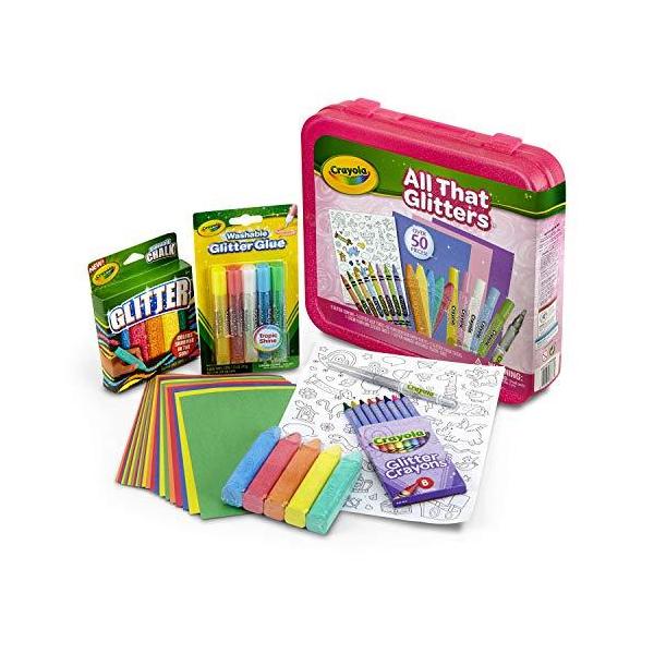 クレヨラ アメリカ 海外輸入 知育玩具 04-6887 Crayola All That Glitters Art Case (50+pcs), Glitter Crayons &amp; Coloring Supplies, Kids A...