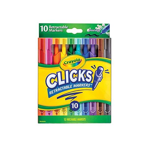 クレヨラ アメリカ 海外輸入 知育玩具 588370 Crayola Clicks Retractable Tip Markers (10ct), Washable Cone Tip Art Marker Set, Easter Baske...