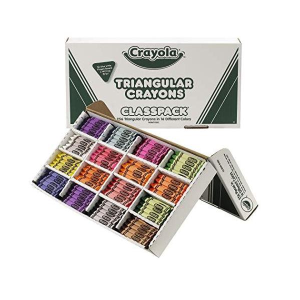 クレヨラ アメリカ 海外輸入 知育玩具 52 8039 Crayola Triangular Crayon Classpack (256ct), 16 Assorted Toddler Crayons, Anti Roll, Bulk Sc...