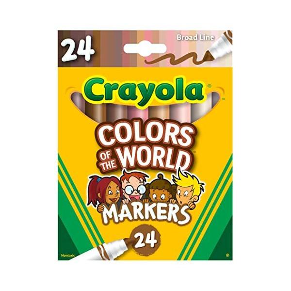 クレヨラ アメリカ 海外輸入 知育玩具 587802 Crayola Colors of The World Markers (24 Count), Skin Tone Markers for Kids, Coloring Book Sup...