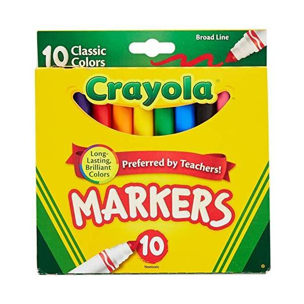 クレヨラ アメリカ 海外輸入 知育玩具 Pack of 24 Crayola 758114552570 Broad Line Markers, Classic Colors 10 Each (Pack of 24), Case of 24 ...