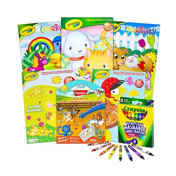 クレヨラ アメリカ 海外輸入 知育玩具 Crayola Crayola Coloring Books for Kids Learning Set Bundle - 7 Pc Animal Coloring Activity Books Le...