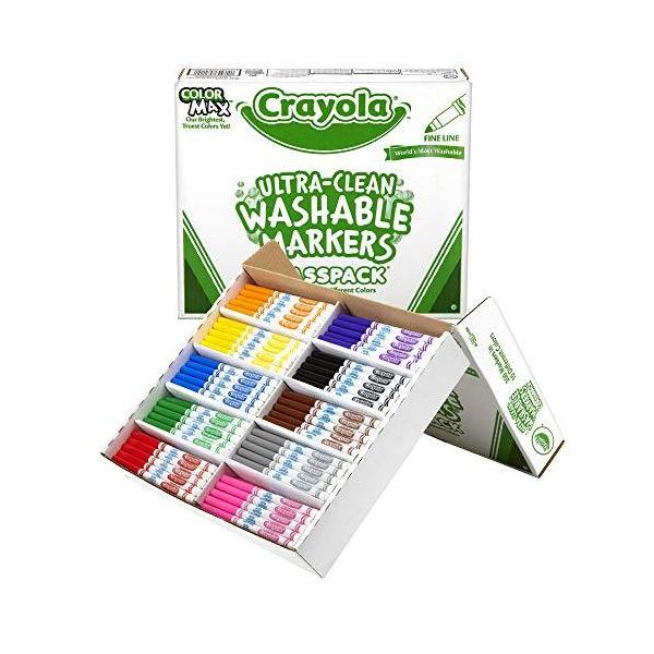クレヨラ アメリカ 海外輸入 知育玩具 588211 Crayola Ultra Clean Washable Markers Classpack (200ct), 10 Assorted Colors, Bulk Markers for ...
