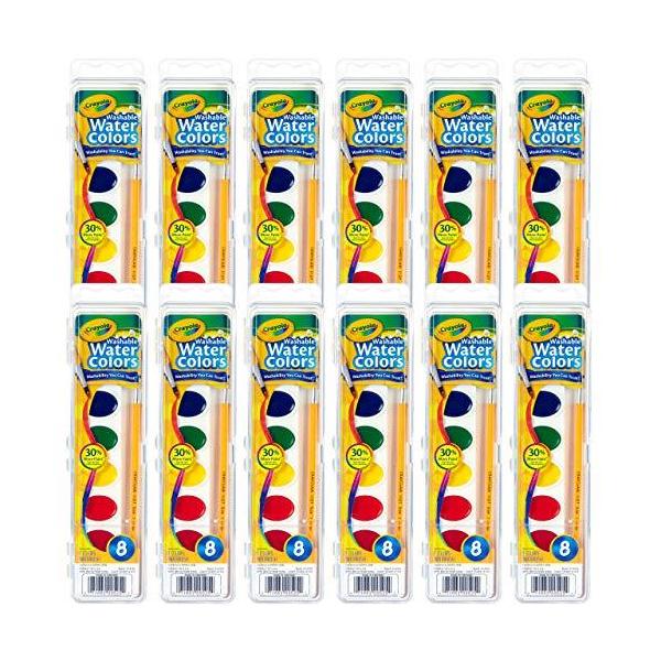 クレヨラ アメリカ 海外輸入 知育玩具 53-0503 Crayola Washable Watercolor Paint Sets for Kids (12ct), Bulk Classroom Art Supplies for Pres...