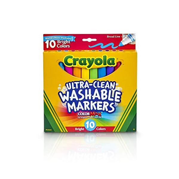 クレヨラ アメリカ 海外輸入 知育玩具 587855 Crayola Ultra Clean Washable Markers (10 Count), Broad Line Markers For Kids, Great For Craft...