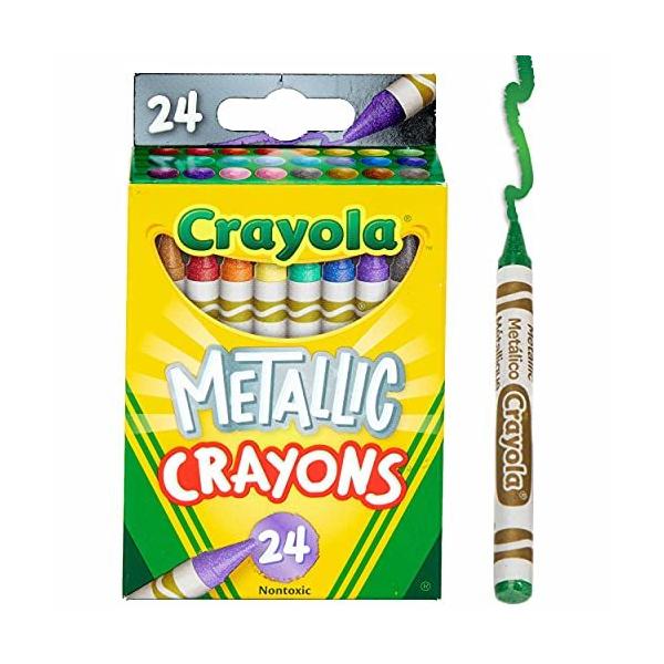 クレヨラ アメリカ 海外輸入 知育玩具 528815 Crayola Metallic Crayons, Kids Art Supplies, 24 Count, Coloring Supplies, Gift for Kids, Ages...