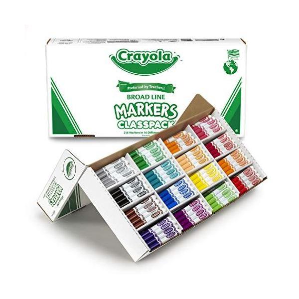 クレヨラ アメリカ 海外輸入 知育玩具 588201 Crayola Broad Line Markers Classpack (256 Ct), Bulk Markers for Kids, Art Supplies for School...