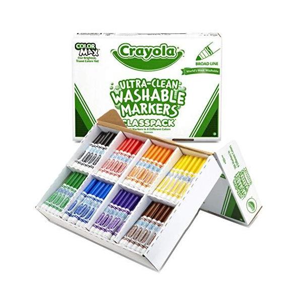 クレヨラ アメリカ 海外輸入 知育玩具 CYO588200 Crayola Broad Line Washable Markers - 200ct, Bulk Markers for Kids, 8 Assorted Colors, Sch...