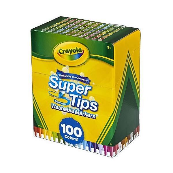 クレヨラ アメリカ 海外輸入 知育玩具 58 5100 Crayola Super Tips Marker Set (100ct), Fine Point Washable Markers, Drawing Markers for Kids...