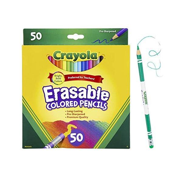 クレヨラ アメリカ 海外輸入 知育玩具 682450 Crayola Erasable Colored Pencils (50ct), Bulk Colored Pencil Set, Pencils for Adult Coloring ...