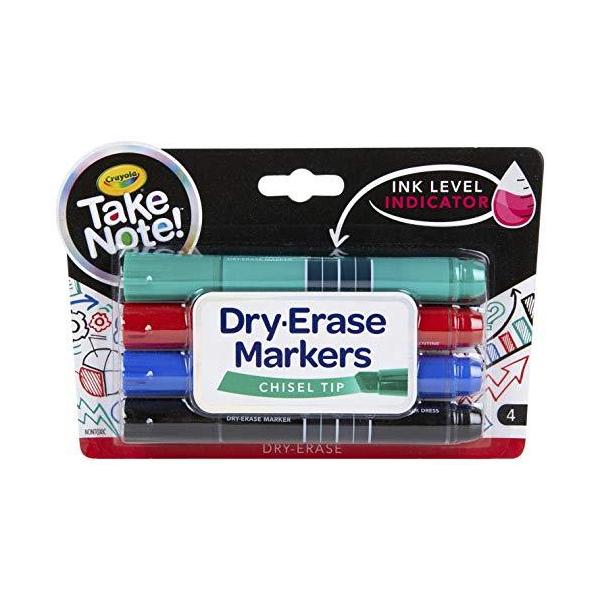 クレヨラ アメリカ 海外輸入 知育玩具 586543 Crayola Take Note Chisel Tip Dry Erase Markers, Kids at Home Activities, Broad Line, Multicol...