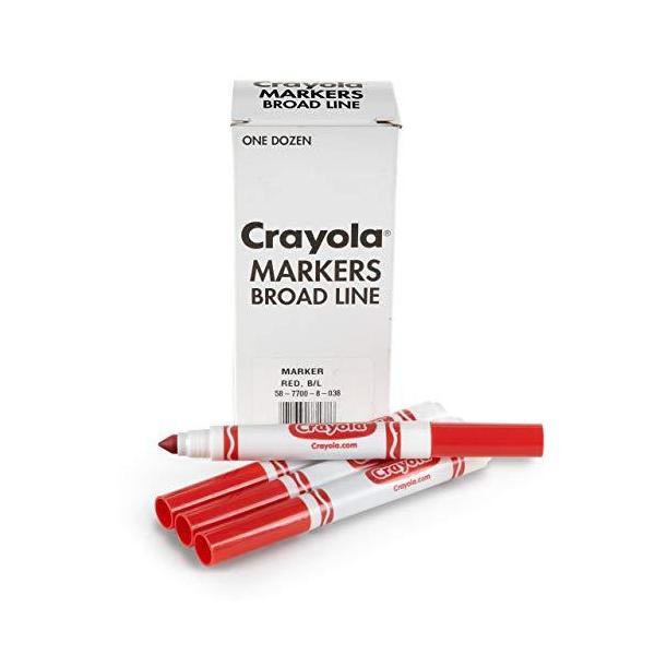 クレヨラ アメリカ 海外輸入 知育玩具 58-7700 Crayola Broad Line Markers - Red (12ct), Markers for Kids, Bulk School Supplies for Teachers...
