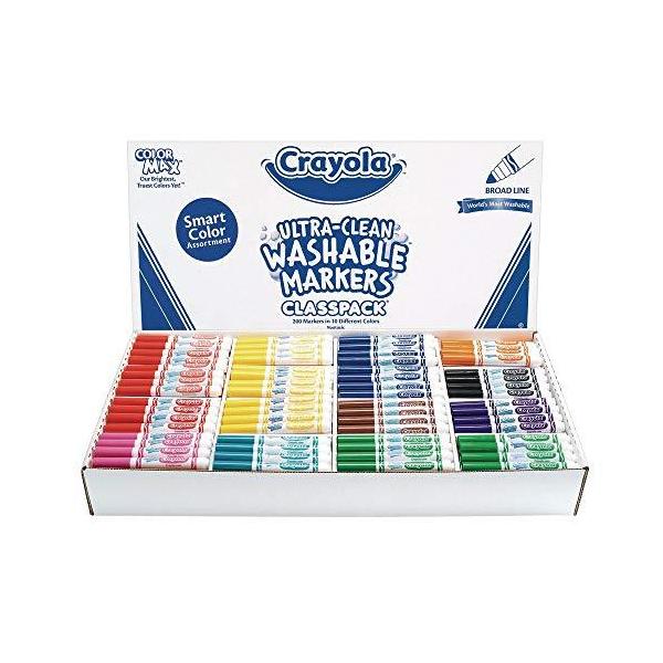 クレヨラ アメリカ 海外輸入 知育玩具 200CS Crayola Exclusive Smart Color Ultra-Clean Washable Marker Classpack, Set of 200, Washable Mark...
