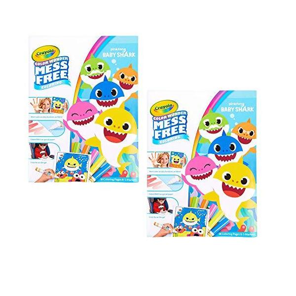 クレヨラ アメリカ 海外輸入 知育玩具  Baby Shark Coloring Pages, Color Wonder, Mess Free Coloring, Gift for Kids, Age 3, 4, 5, 6 (2 Pack)...