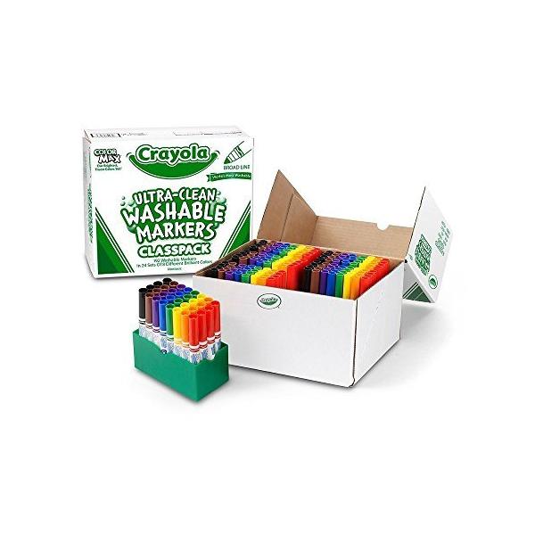 クレヨラ アメリカ 海外輸入 知育玩具 588208 Crayola Ultra Clean Washable Markers, School Supplies Classpack, Broad Line, 8 Colors, Pack o...