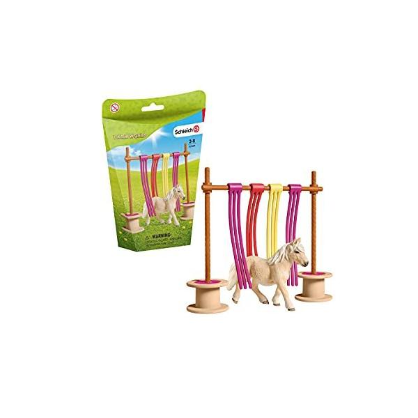 海外輸入 知育玩具 シュライヒホースクラブ 42484 Schleich Farm World, Horse Toy for Girls and Boys, Pony Curtain Obstacle Playset with Horse ...