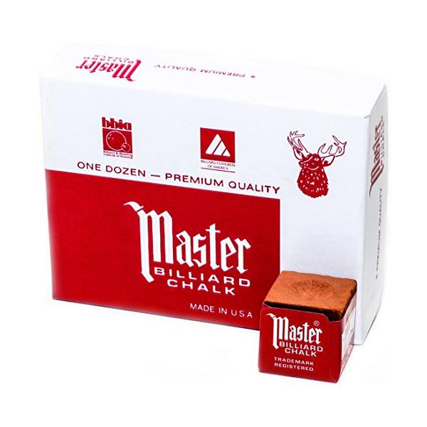 海外輸入品 ビリヤード 18-331 Master Billiard Pool Chalk, Pack of 12 Cubes, Rust, with Protective Box - Professional Billiards Chal...