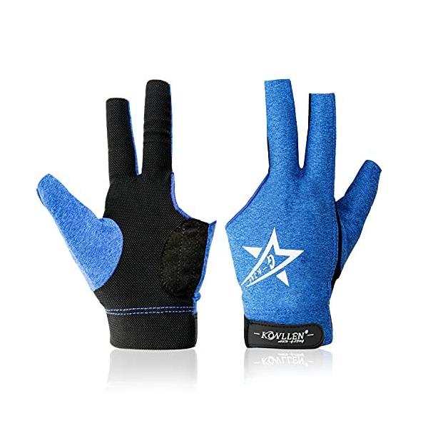 海外輸入品 ビリヤード  KONLLEN Billiards Gloves for Left Hand/Right Hand L/XL Pool Gloves Professional Non-Slip Adjustable Breatha...