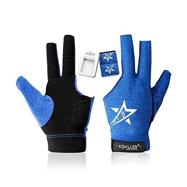海外輸入品 ビリヤード  KONLLEN Billiards Gloves for Left Hand/Right Hand L/XL Pool Gloves Professional Non-Slip Adjustable Breatha...