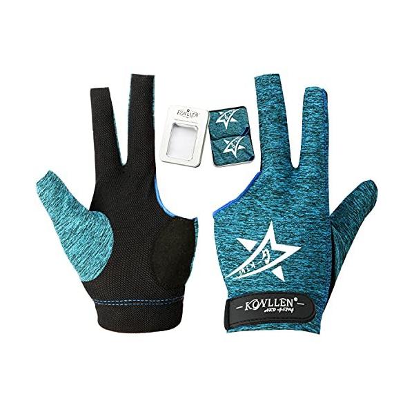 海外輸入品 ビリヤード  KONLLEN Billiards Gloves for Left Hand/Right Hand L/XL Pool Gloves Professional Non-Slip Adjustable Breatha...