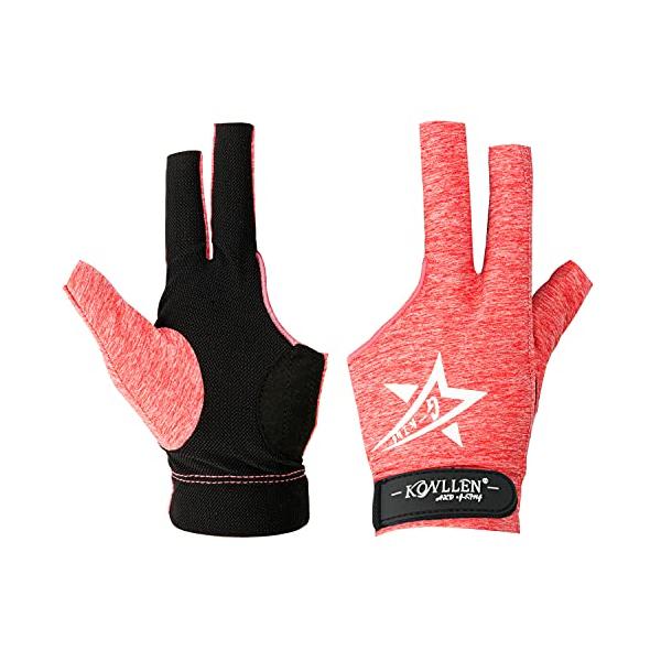海外輸入品 ビリヤード  KONLLEN Billiards Gloves for Left Hand/Right Hand L/XL Pool Gloves Professional Non-Slip Adjustable Breatha...