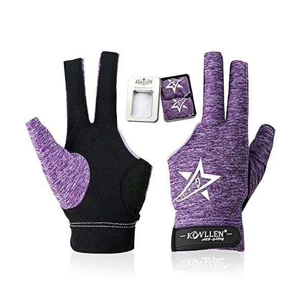 海外輸入品 ビリヤード  KONLLEN Billiards Gloves for Left Hand/Right Hand L/XL Pool Gloves Professional Non-Slip Adjustable Breatha...