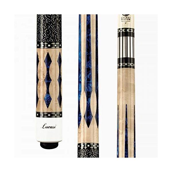 海外輸入品 ビリヤード LZ2004NB Lucasi Custom 58" 2-Piece Pool Cue with Upgraded Low Deflection Shaft, Blue Luster Inlays, 20.5oz海外...
