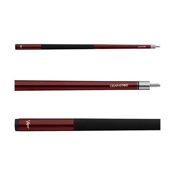 海外輸入品 ビリヤード 50-8117 Viper Graphstrike 58" 2-Piece Fiberglass Graphite Composite Billiard/Pool Cue, Maroon, with Veltex W...